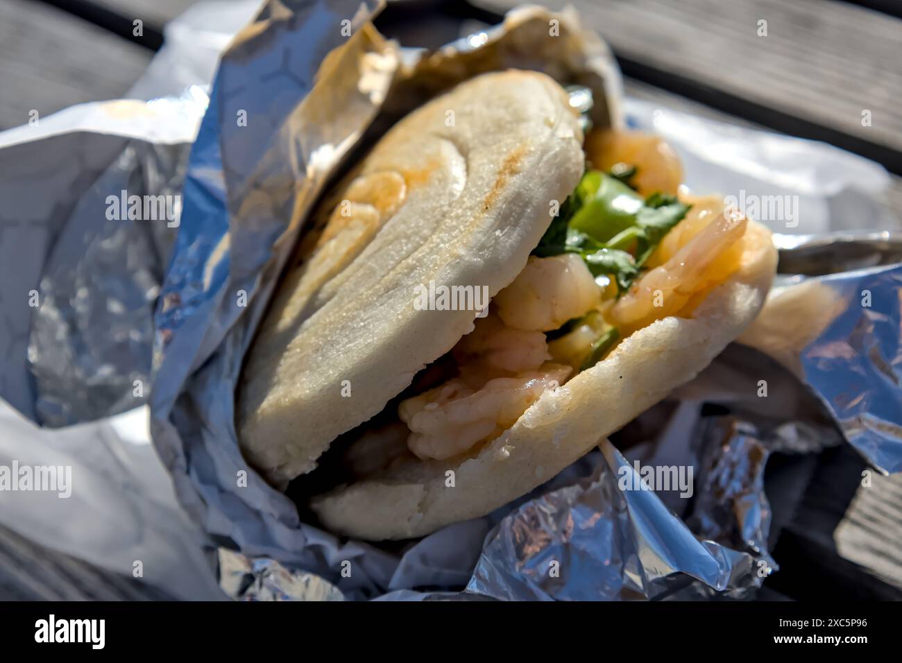 shrimp mo bun (chinese snack with cilantro coriander jalapeno pepper ...
