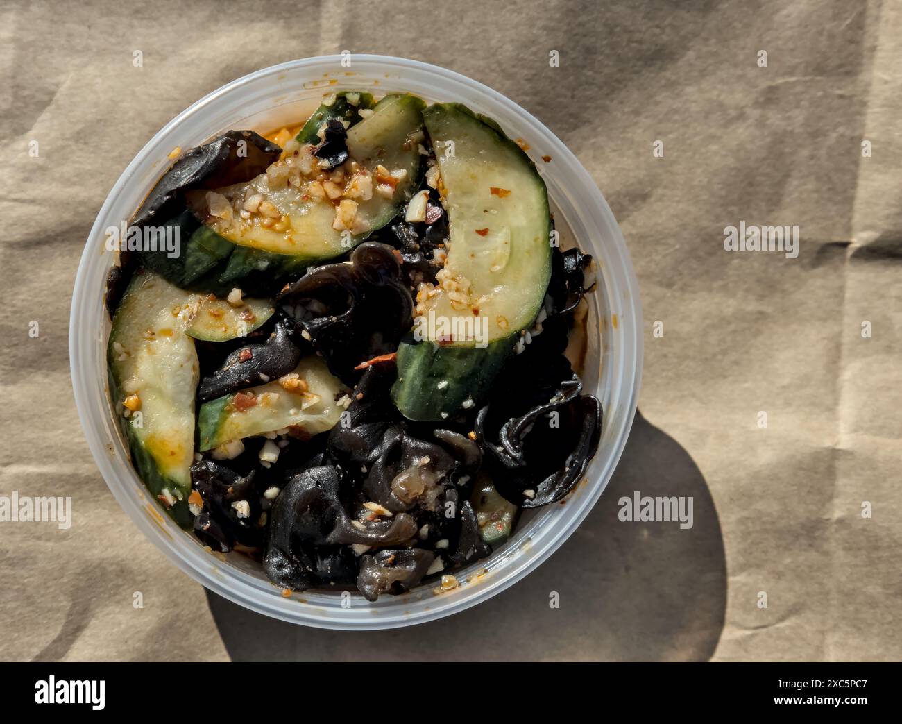 chinese woodear mushroom and cucumber salad (spicy restaurant appetizer ...