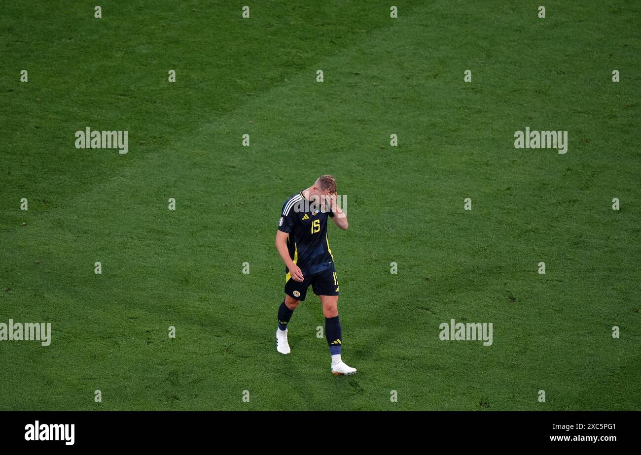 Scotland's Ryan Porteous leaves the game after being shown a red card ...