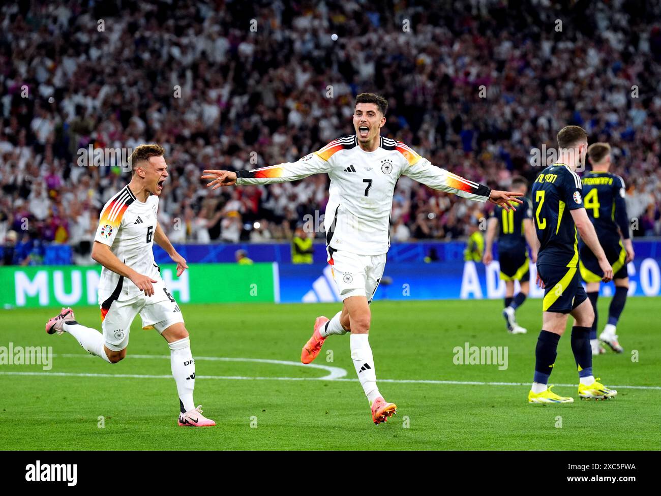 Germany's Kai Havertz celebrates after scoring their side's third goal ...