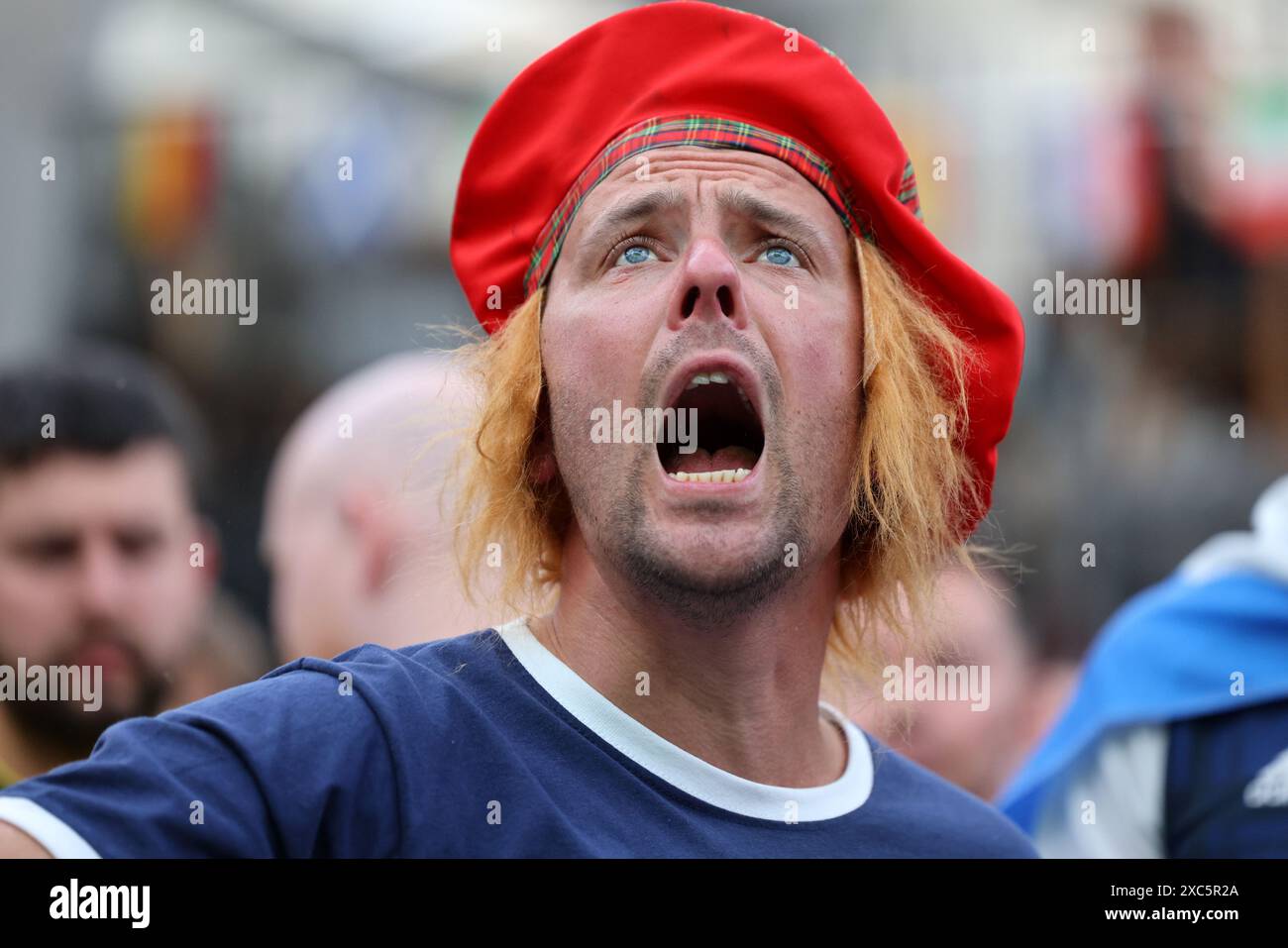 Scotland fans at the BAaD, Glasgow, watching the UEFA Euro 2024 Group A ...