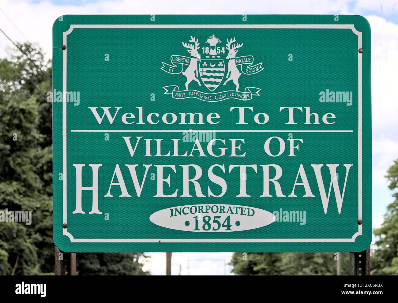Haverstraw, NY - June 9, 2024: Welcome to the Village of Haverstraw ...