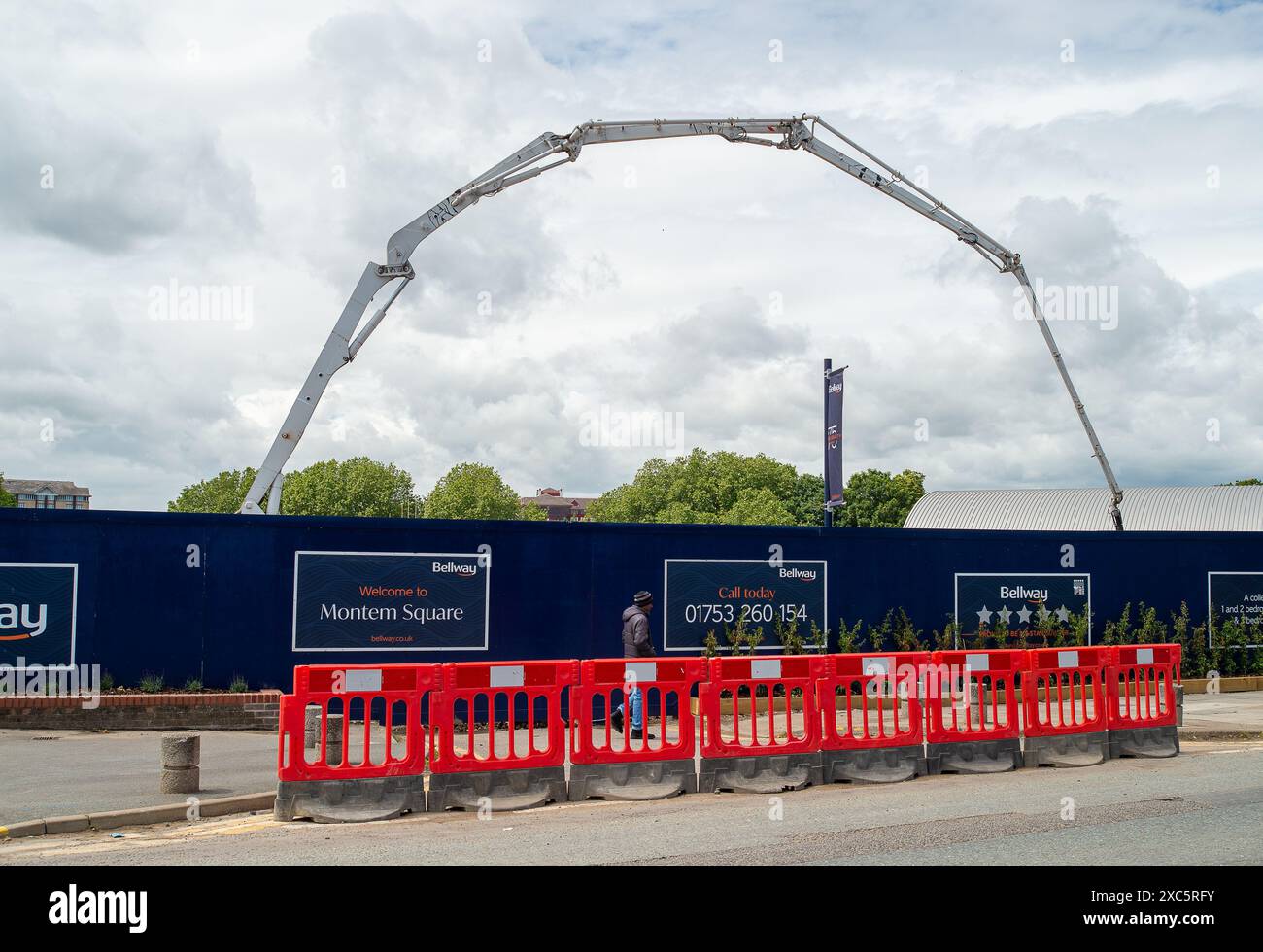 Slough, UK. 14th June, 2024. Bellway Homes have started construction on ...
