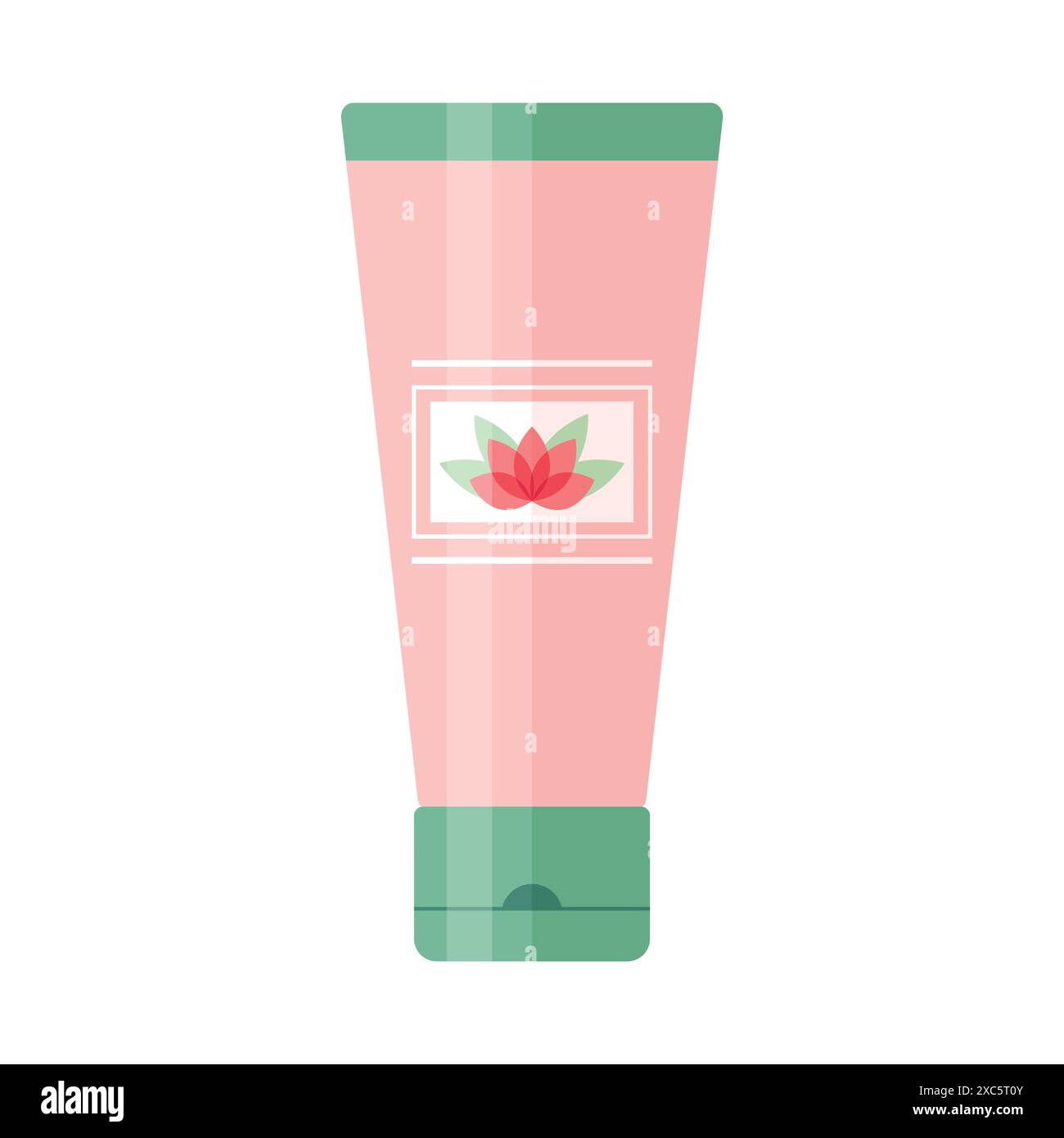 Cosmetic product tube for beauty and skin care. Decorated with lotus ...