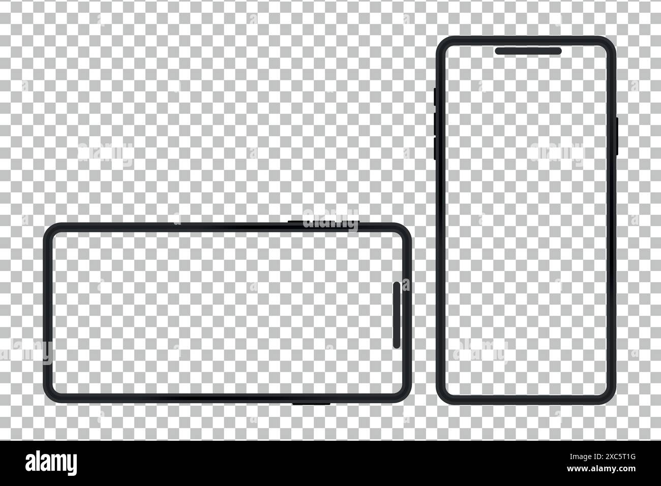 Smartphone frame mockup on transparent background. Vector illustration ...