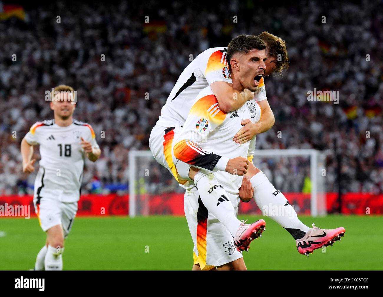 Germany's Kai Havertz celebrates after scoring their side's third goal ...