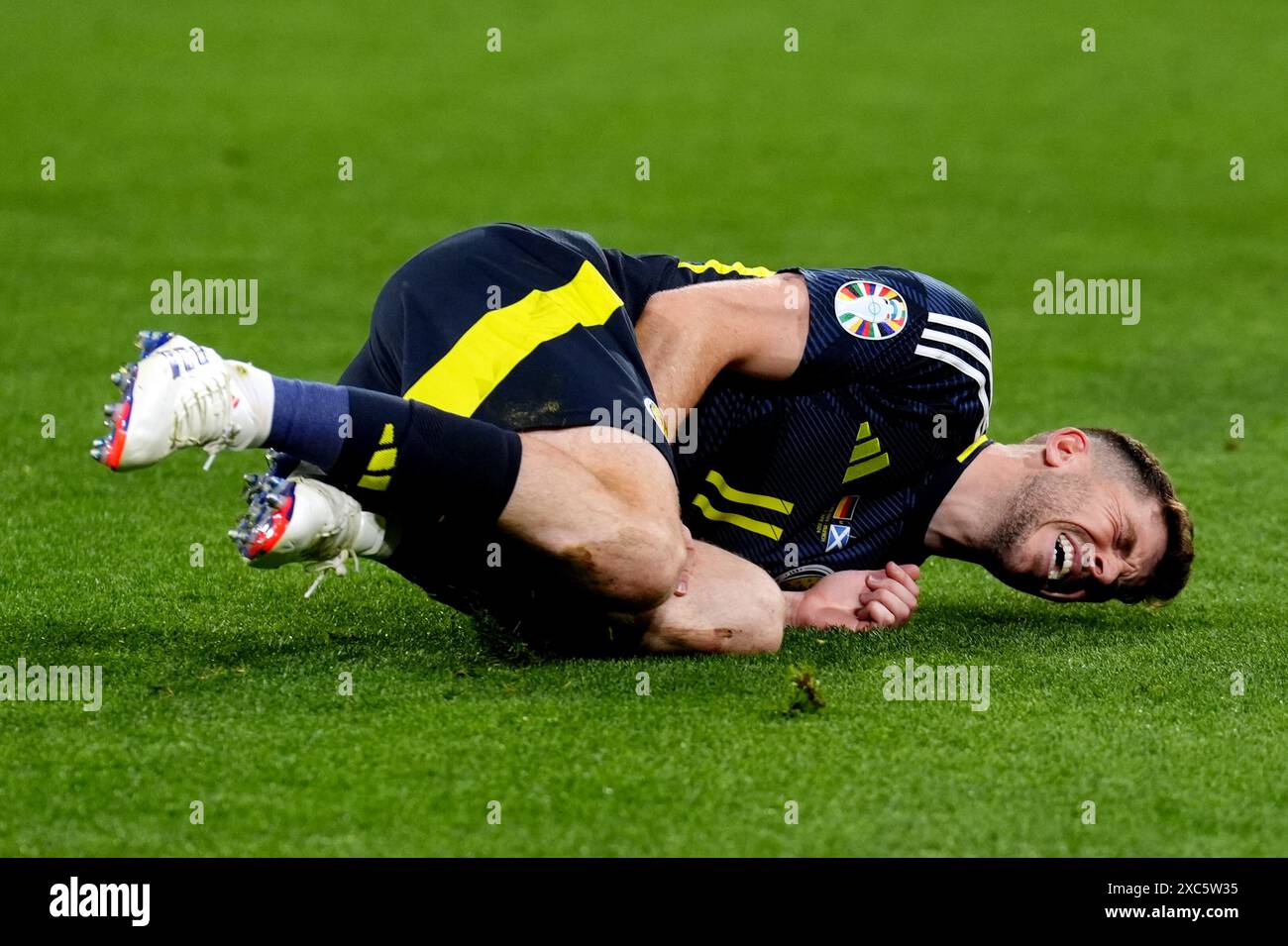 Scotland's Ryan Christie goes down injured during the UEFA Euro 2024 ...