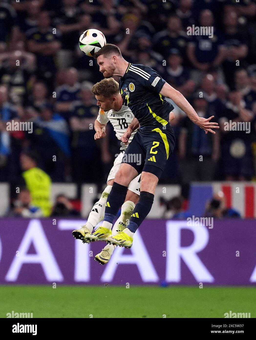 Germany's Maximilian Mittelstadt and Scotland's Anthony Ralston (right ...