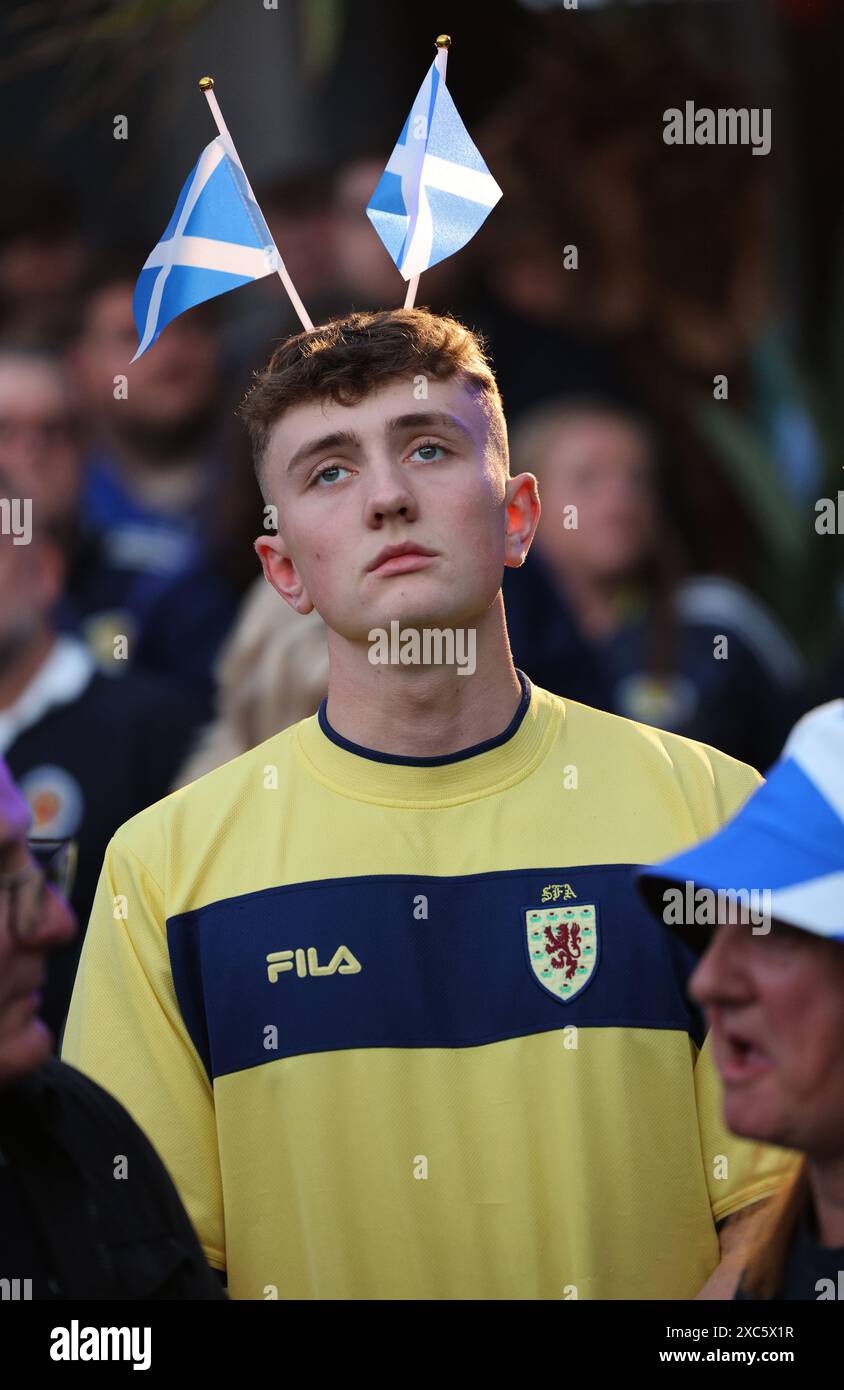 Scotland fans at the BAaD, Glasgow, watching the UEFA Euro 2024 Group A ...