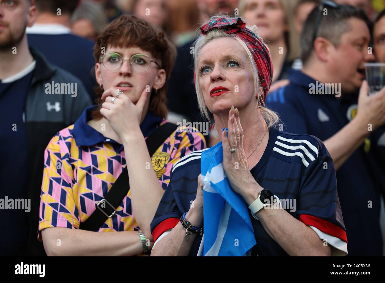 Scotland fans at the BAaD, Glasgow, watching the UEFA Euro 2024 Group A ...