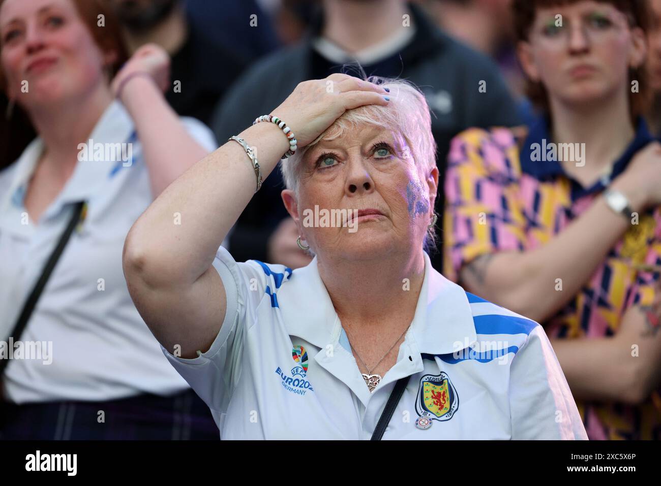 Scotland fans at the BAaD, Glasgow, watching the UEFA Euro 2024 Group A ...