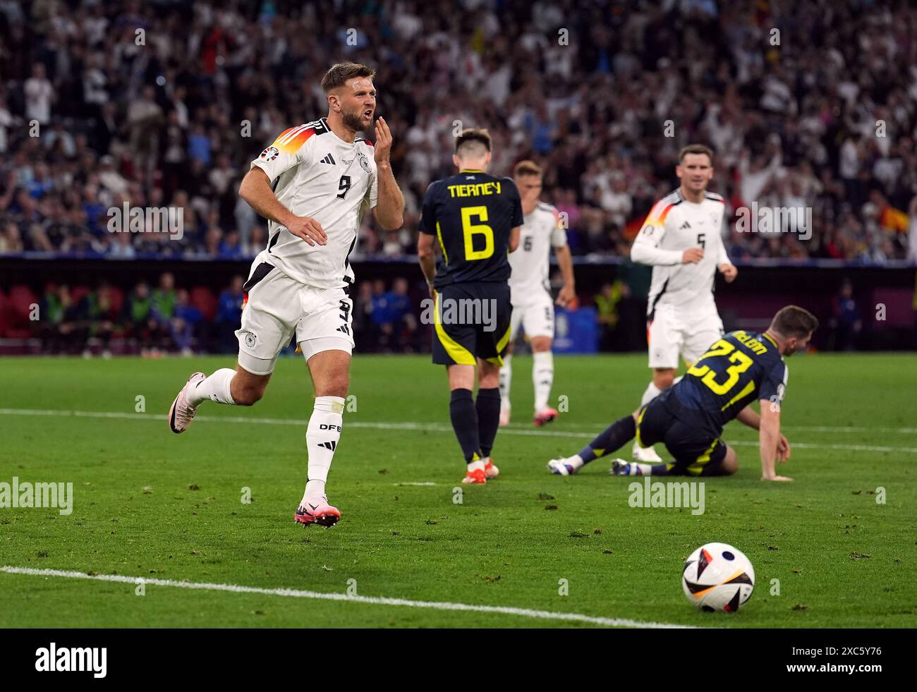 Germany's Niclas Fullkrug celebrates scoring their side's fourth goal ...