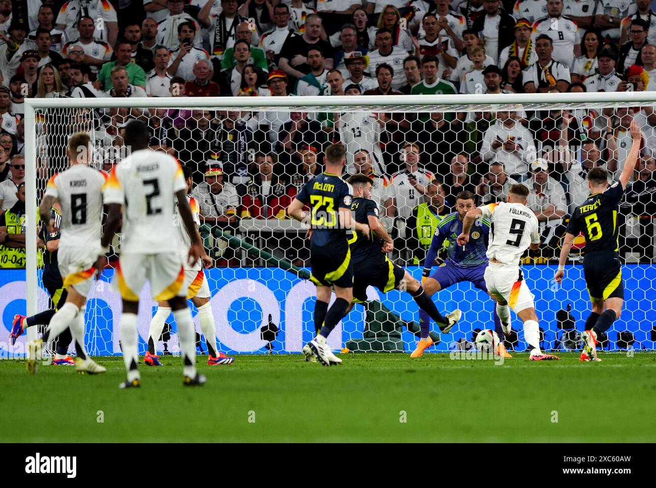 Germany's Niclas Fullkrug scores a goal which is then disallowed for ...