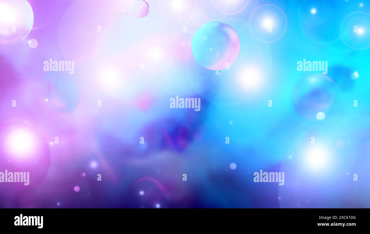 Abstract 3D background bubbles in colorful tones. Distortion in water ...