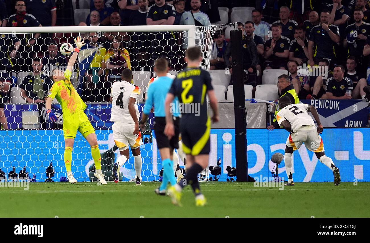Germany's Antonio Rudiger scores an own goal during the UEFA Euro 2024 ...