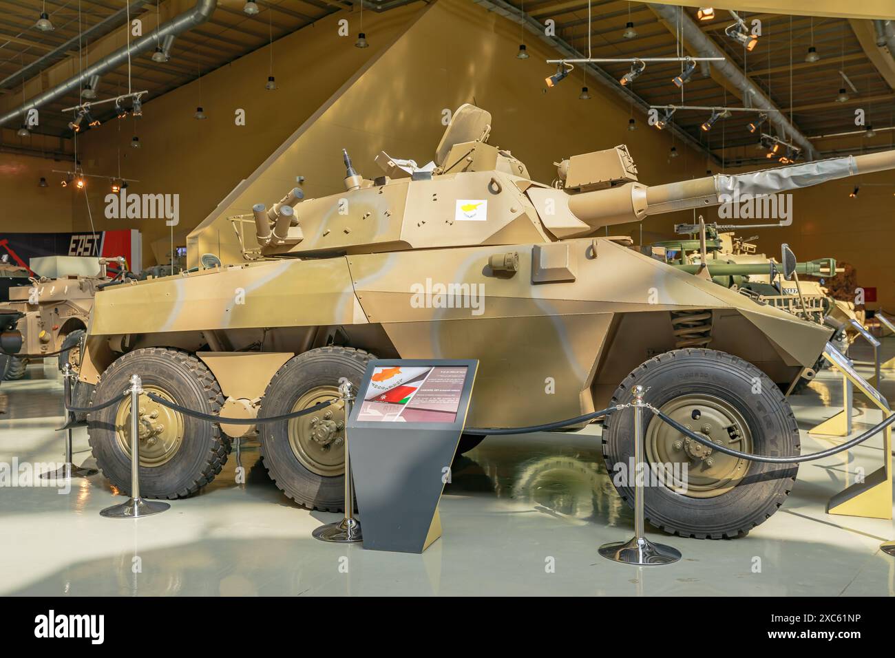 Royal Tank Museum, Amman, Jordan - May 4, 2024: 1970s EE9 Cascavel six-wheeled Brazilian armored ...