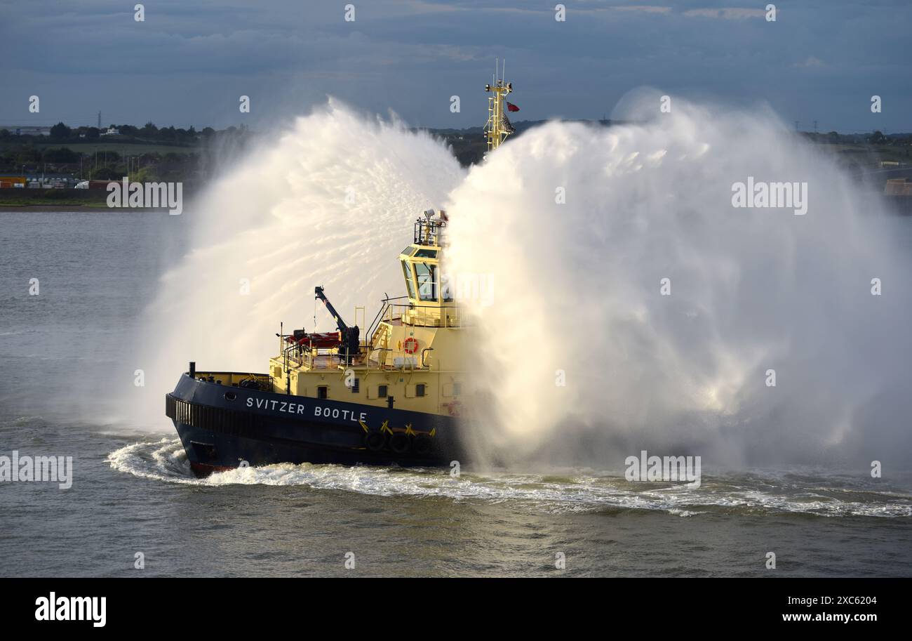 Svitzer Bootle puts on a spectacular display of the tug’s water ...