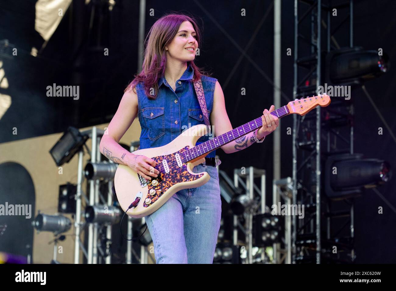Rebecca Lovell of Larkin Poe performs during the Bonnaroo Music and ...