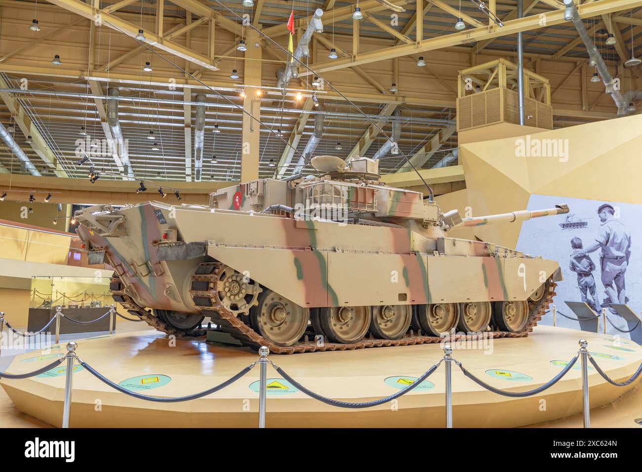 Royal Tank Museum, Amman, Jordan - May 4, 2024: an old Chieftain tank on display at the Royal ...