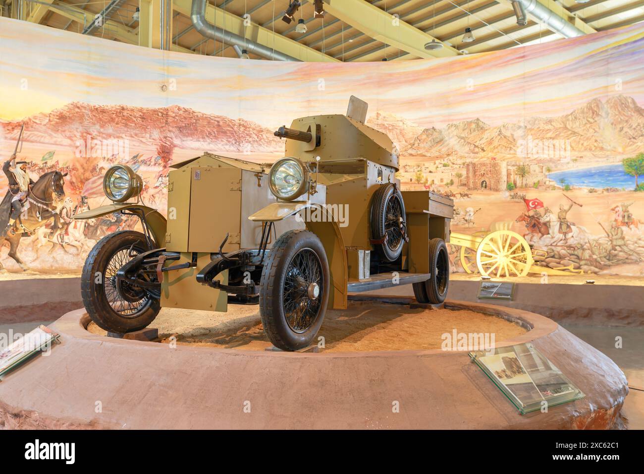Royal Tank Museum, Amman, Jordan - May 4, 2024: Old British Rolls Royce ...