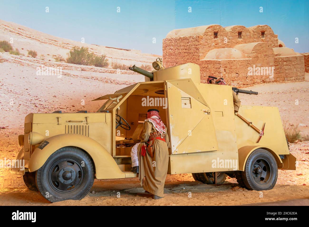 Royal Tank Museum, Amman, Jordan - May 4, 2024: Historic British wagner ...