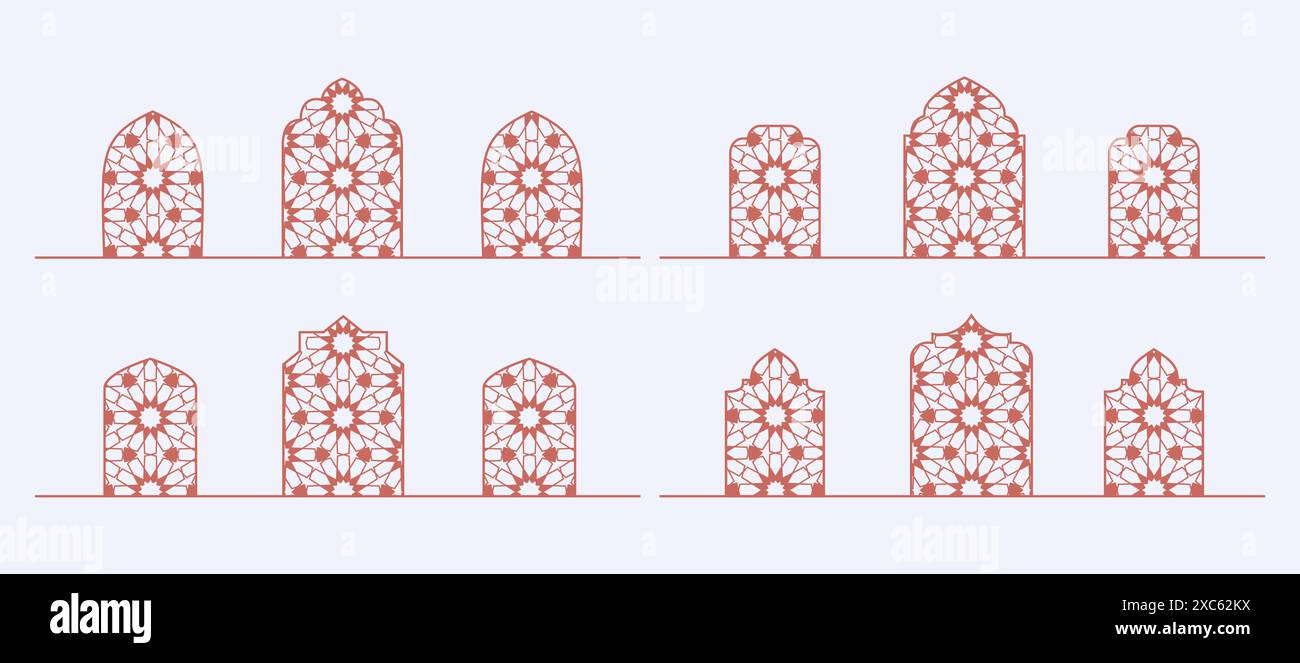 Arabian mosque window, arch, gate. Decorative lace ornamental arc, door ...