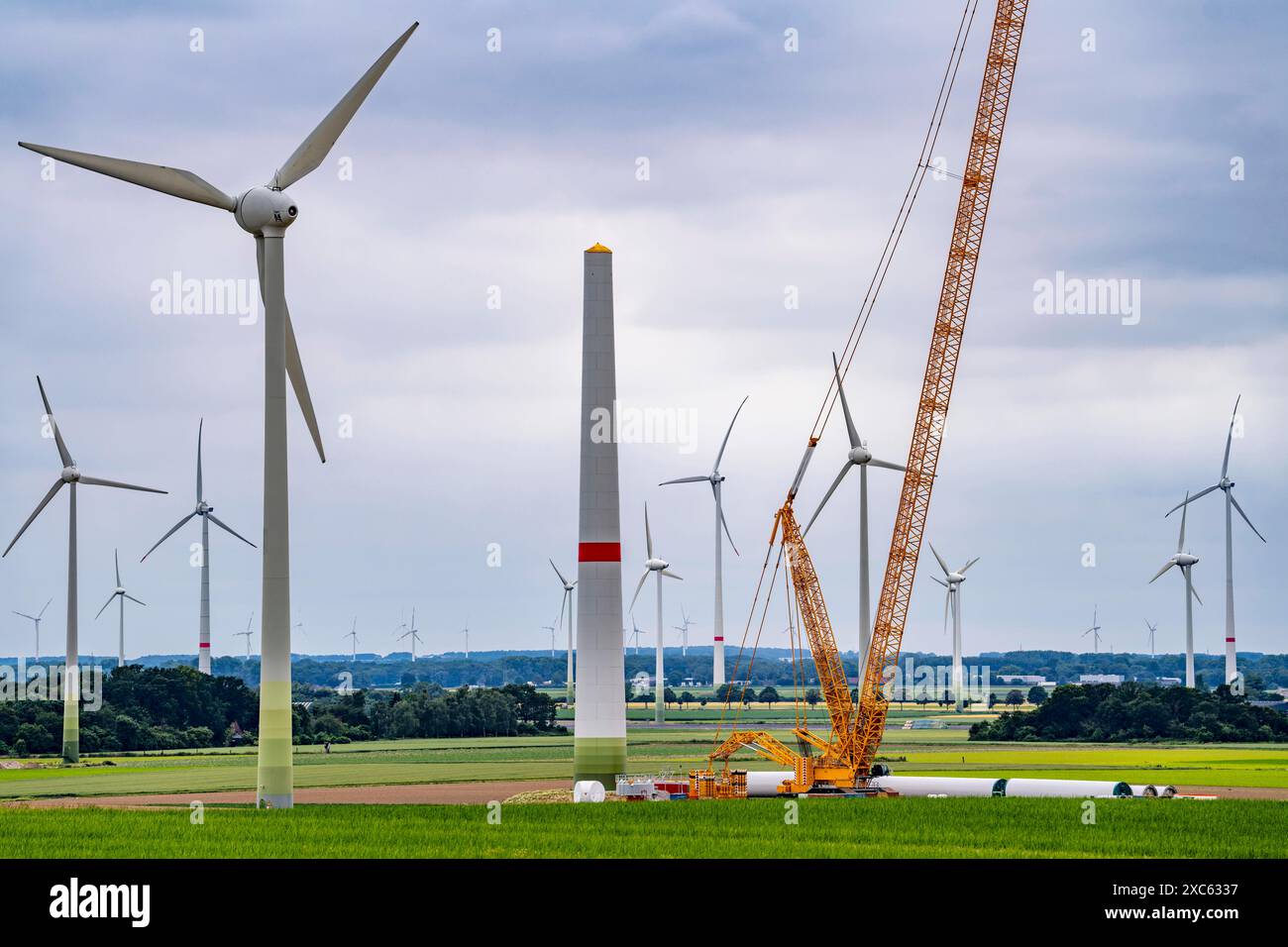 Windenergieanlagen Repowering, im Windpark Issum-Oermten, werden 9 ...