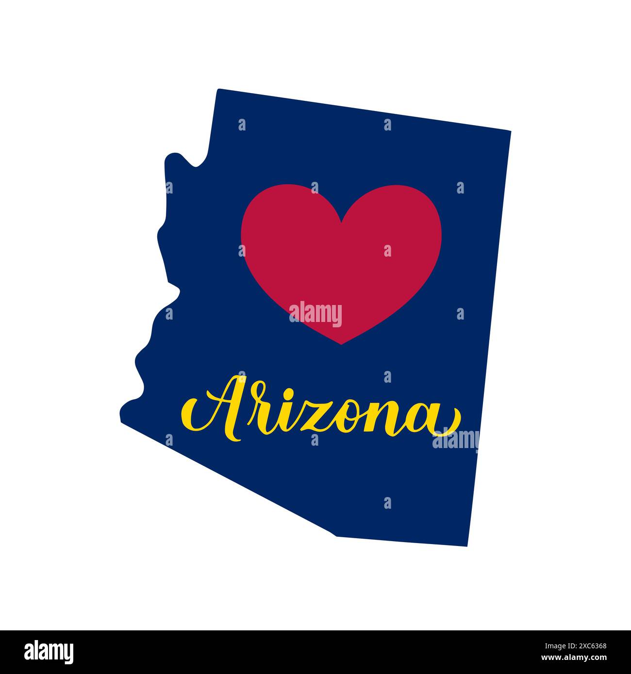 Arizona calligraphy hand lettering with map. USA patriotic sign. Vector ...