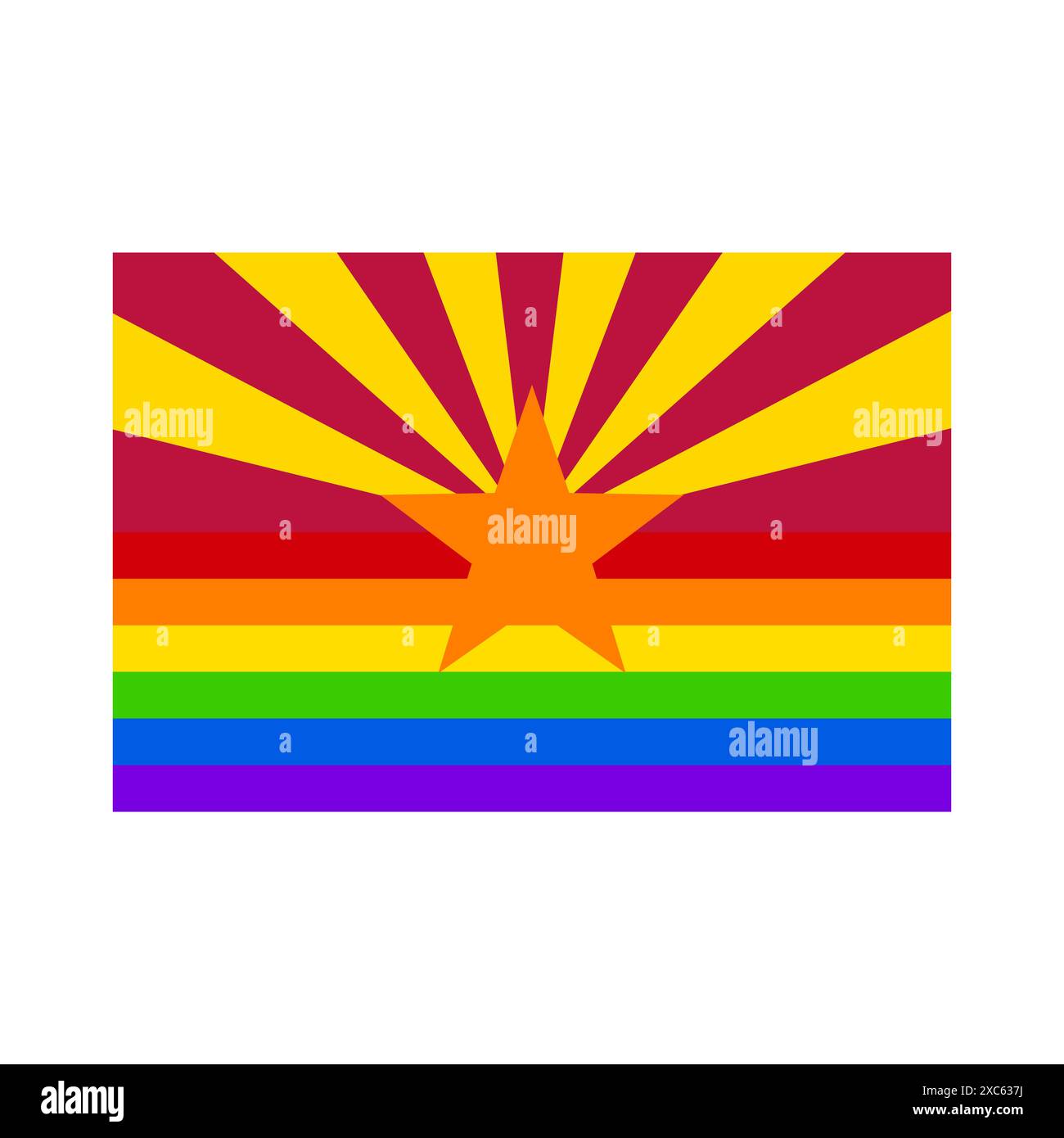 Arizona rainbow LGBT flag. LGBTQ pride month sign. Vector template for typography poster, banner ...