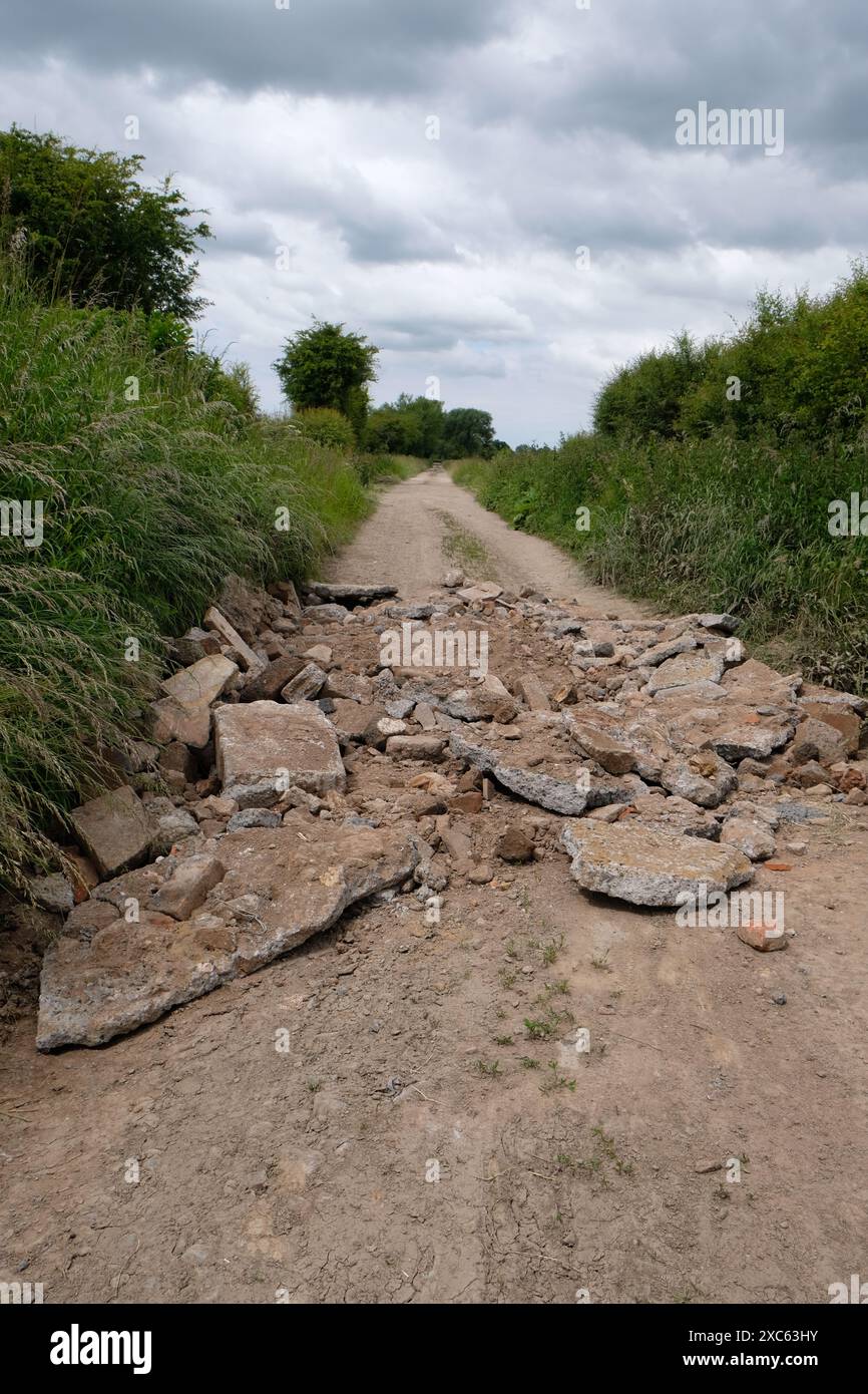 June 2024 - Builders rubble and concrete used to fill a rough farm ...