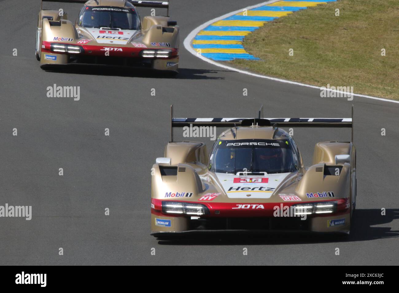 Le Mans June 2024 Both Hertz Team Jota cars in shot 38 Button Rasmussen ...