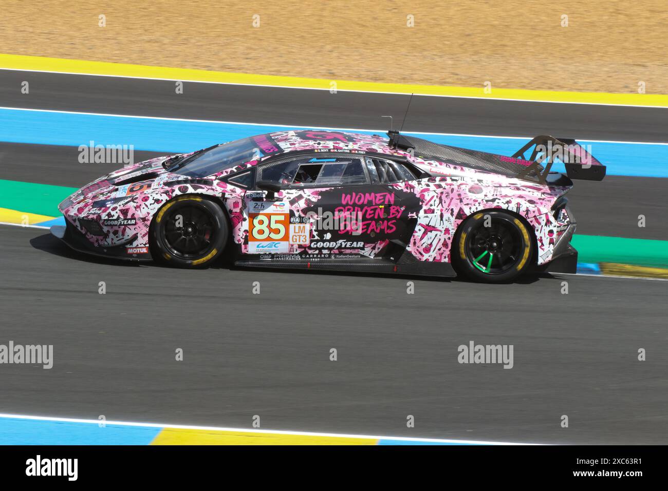 Le Mans June 2024 Iron Dames Lamborghini Huracan of Sarah Bovy Michelle ...