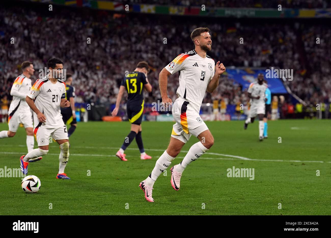 Germany's Niclas Fullkrug celebrates scoring their side's fourth goal ...