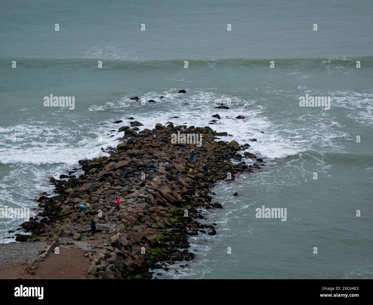 Los Pavos Beach with Many Rocks Along its Shore in Lima, Peru Stock ...