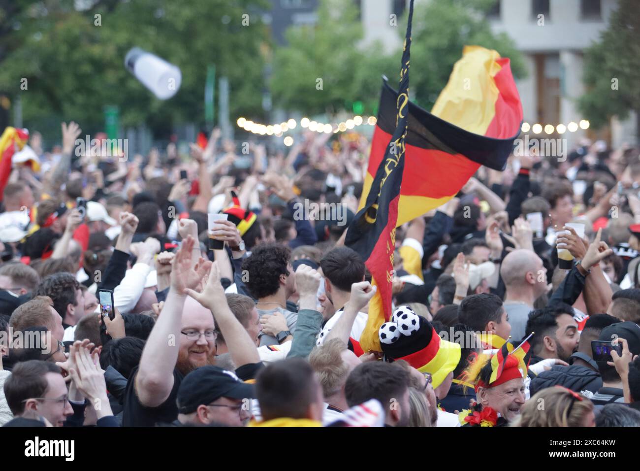 Berlin, Germany. 14 June 2024. UEFA Euro 2024 Fan Fest Berlin. A crowd ...