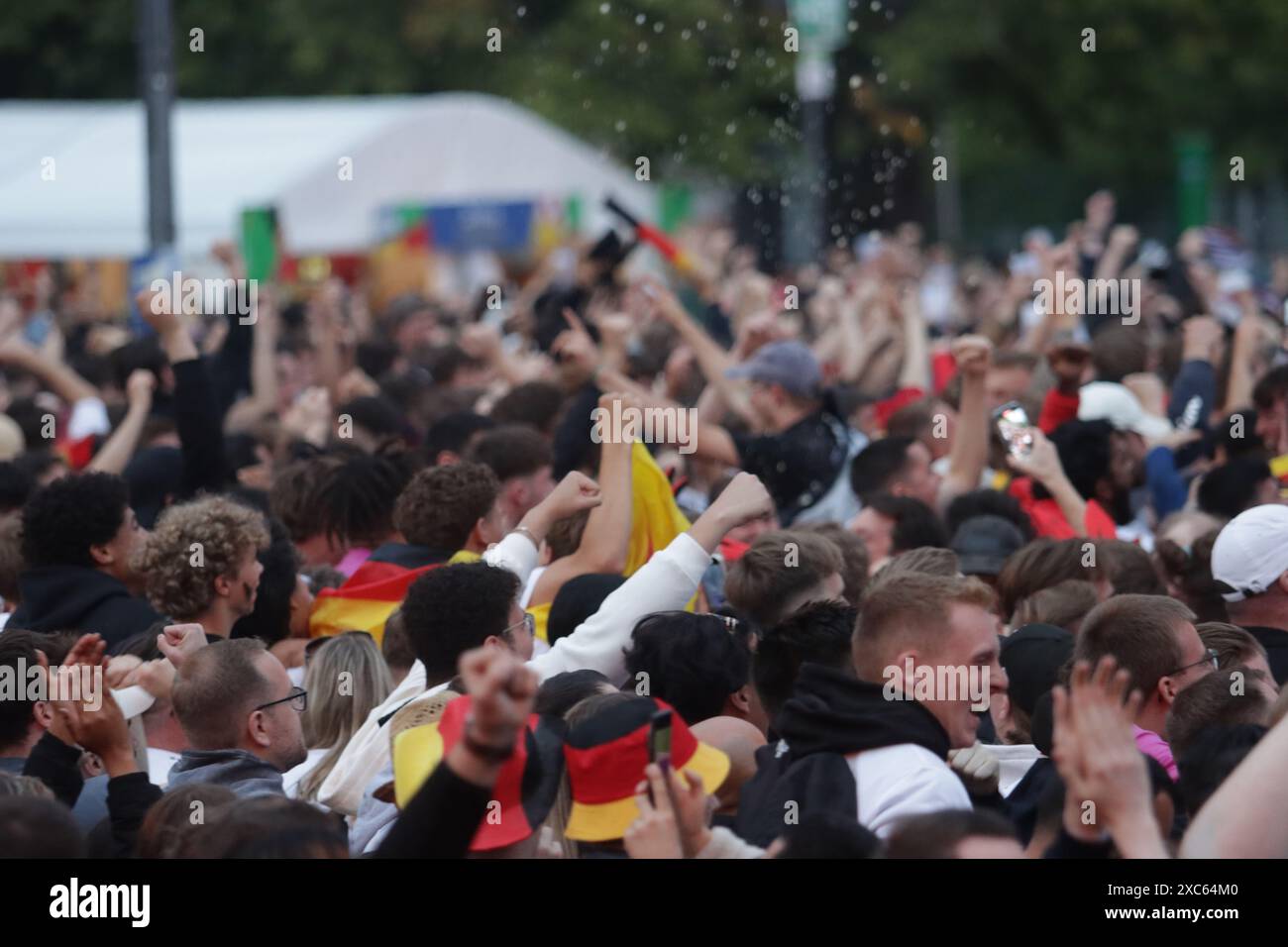 Berlin, Germany. 14 June 2024. UEFA Euro 2024 Fan Fest Berlin. A crowd ...