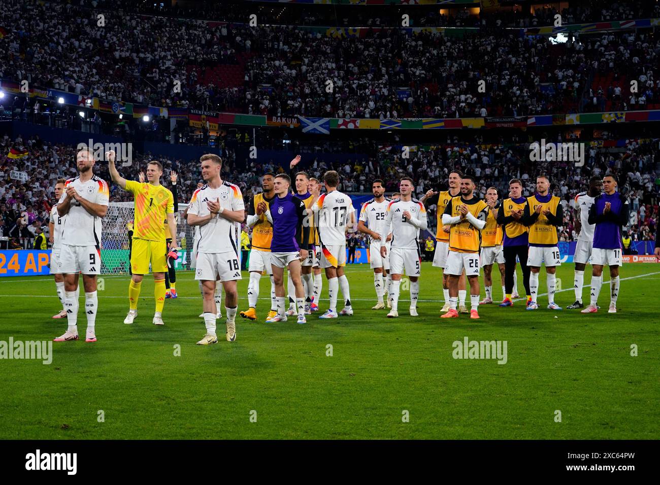 Munich, Germany. 14th June, 2024. Germany national team celebrating the ...