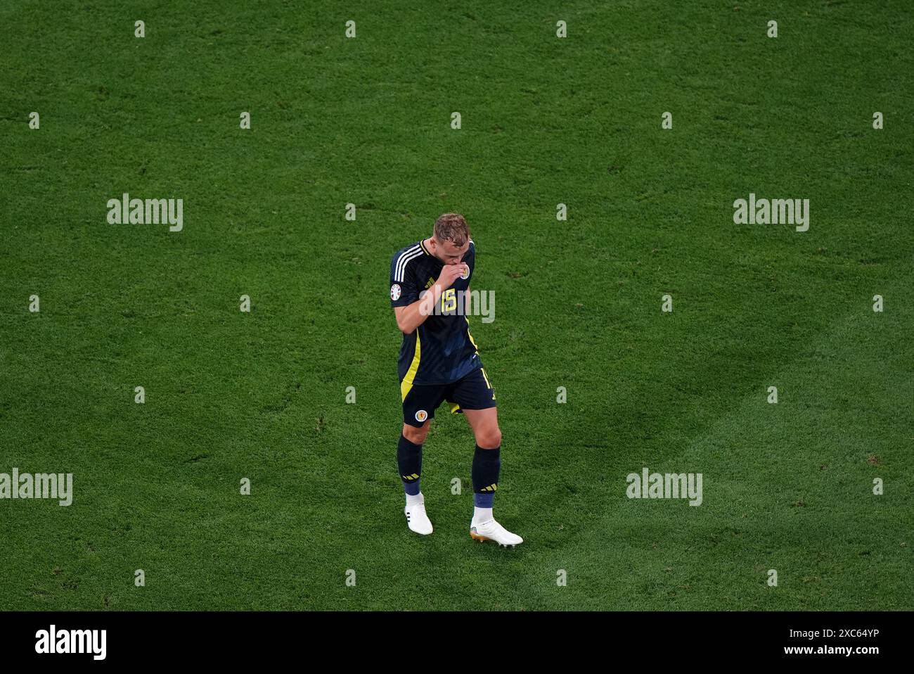 Scotland's Ryan Porteous leaves the game after being shown a red card ...