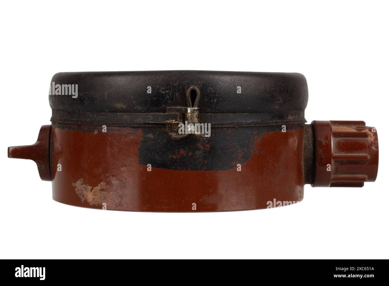 PMN soviet plastic bodied anti-personnel landmine. Isolated on white ...