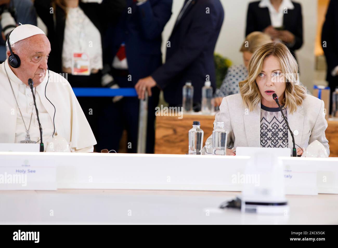 Apulia, Italy. 14th June, 2024. Italian Prime Minister Giorgia Meloni ...