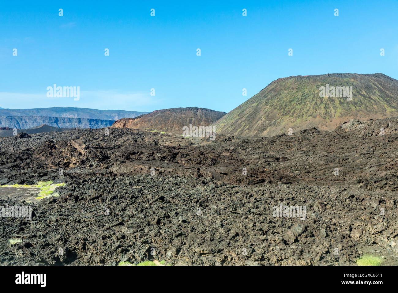 Ardoukoba fissure vents volcano crater cone with lava fields in the ...