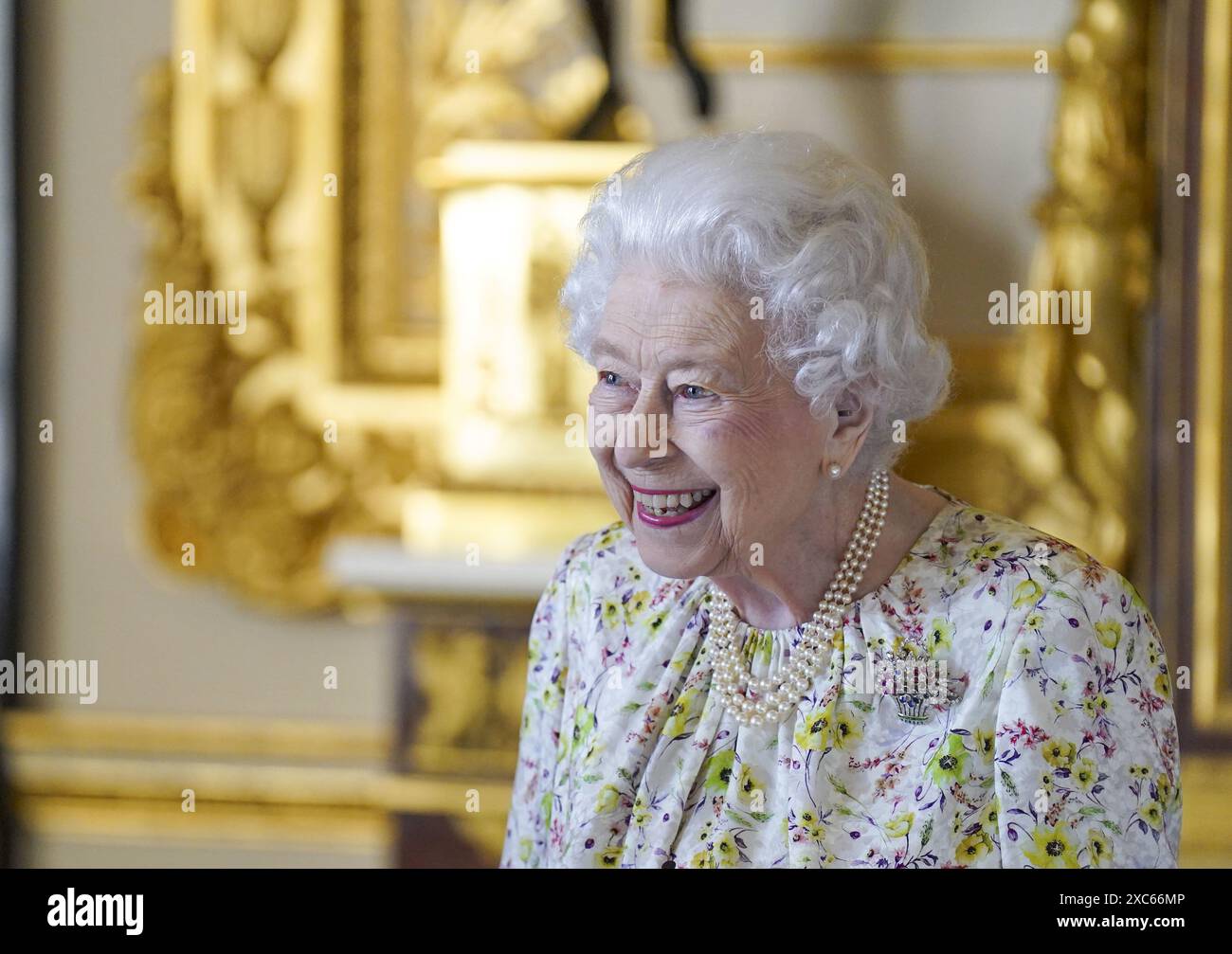 File photo dated 23/03/22 of the late Queen Elizabeth II smiling as she ...
