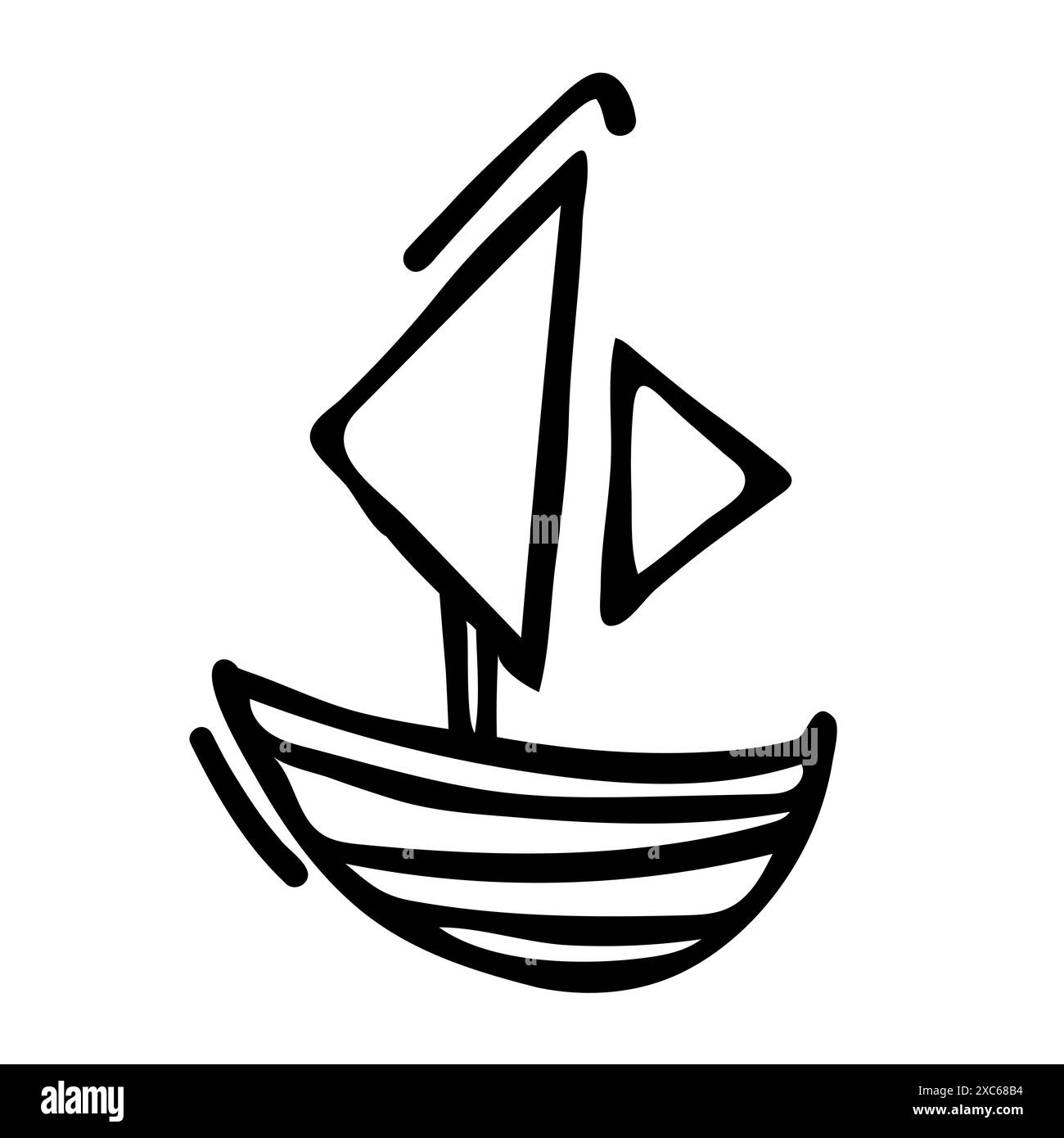 Childrens drawing ship Cut Out Stock Images & Pictures - Alamy