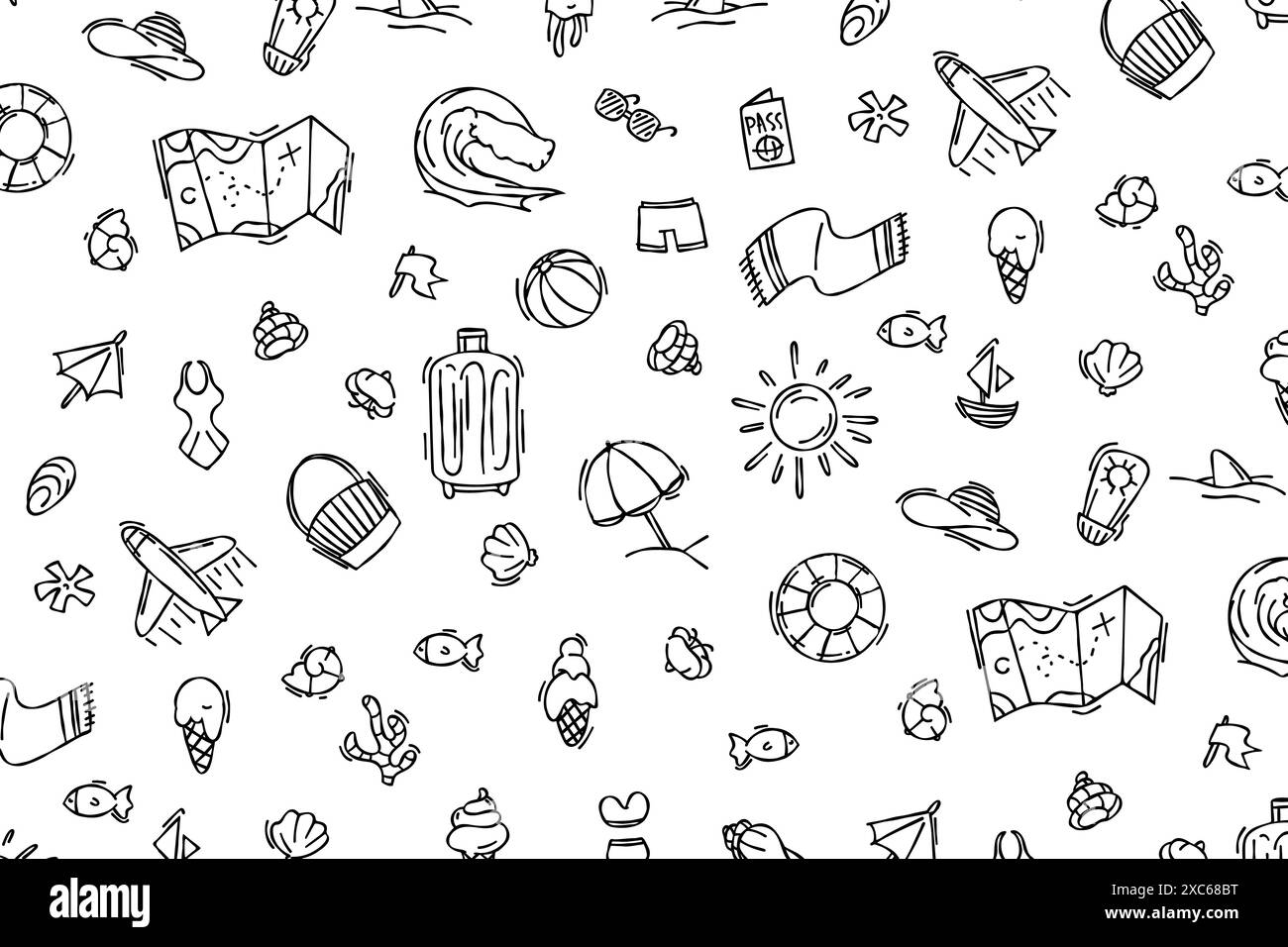 Travel and summer seamless pattern, travel and trip background ...