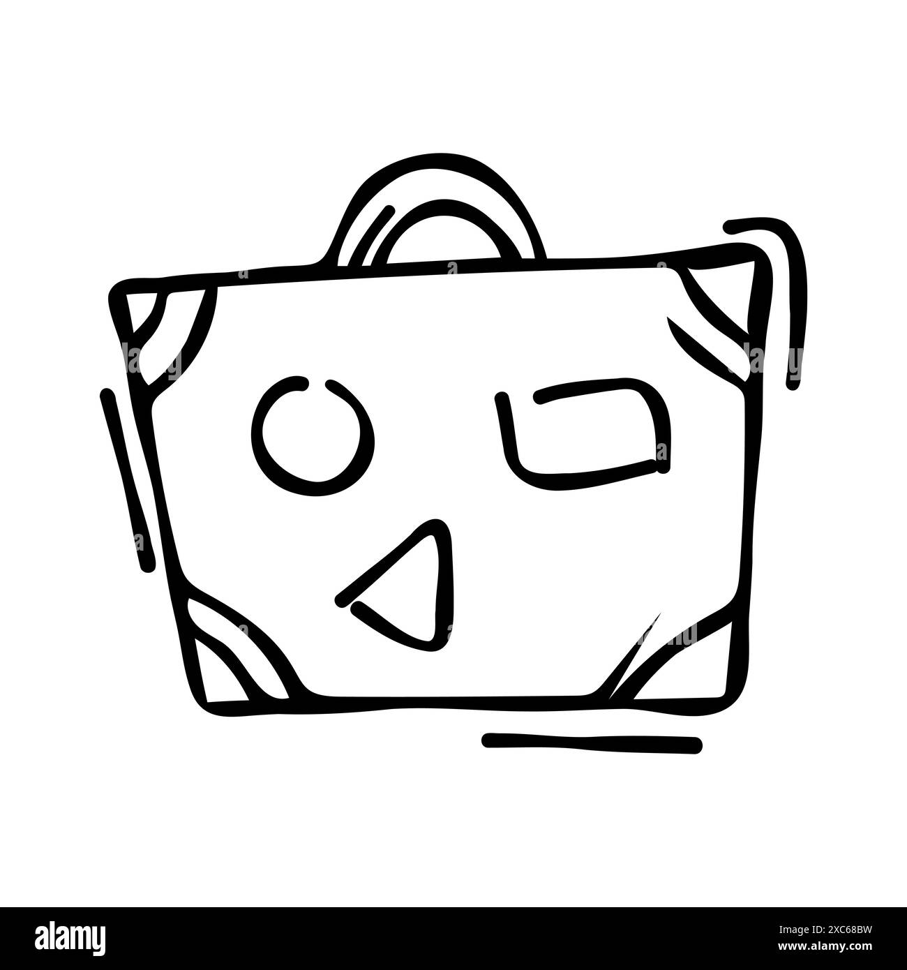 Travel suitcase hand drawn sketch in doodle style. Vector illustration ...