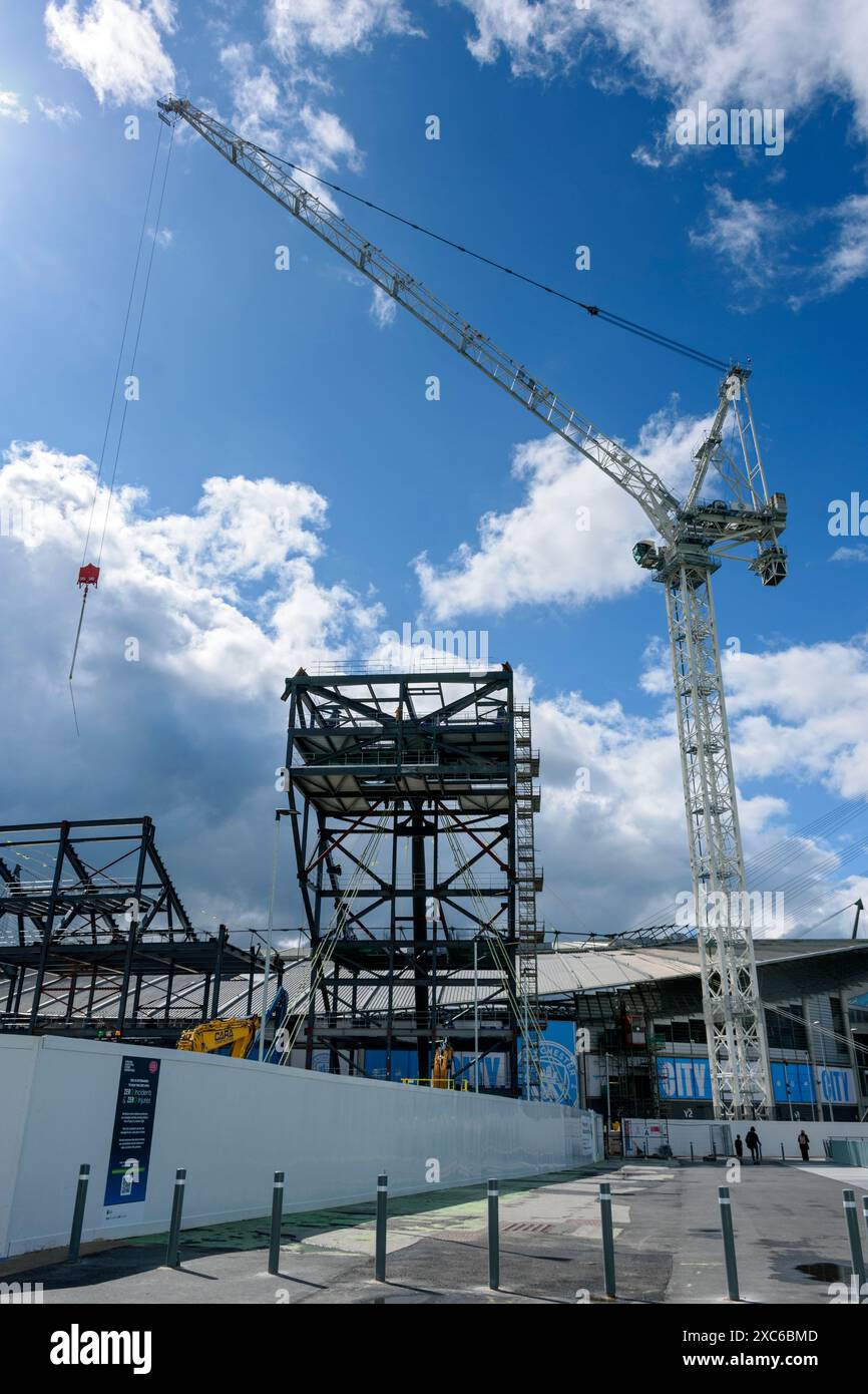 Steelwork for the Etihad Stadium North Stand expansion project ...