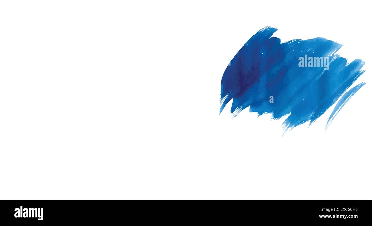 Hand draw blue brush stroke watercolor design Stock Vector Image & Art ...