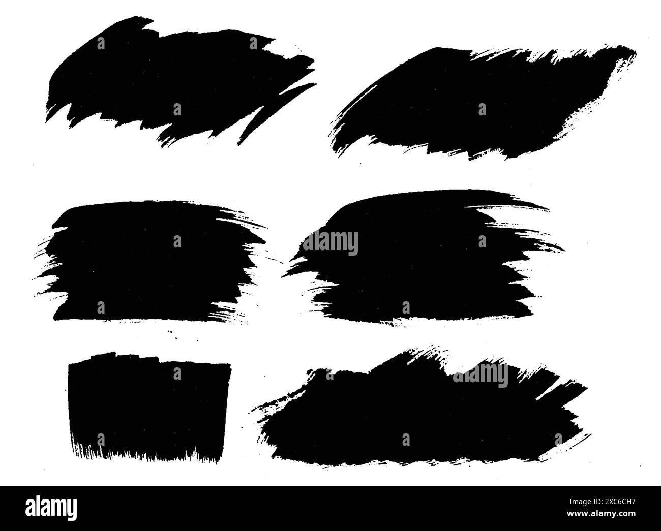 Hand draw black brush stroke set watercolor design Stock Vector Image ...