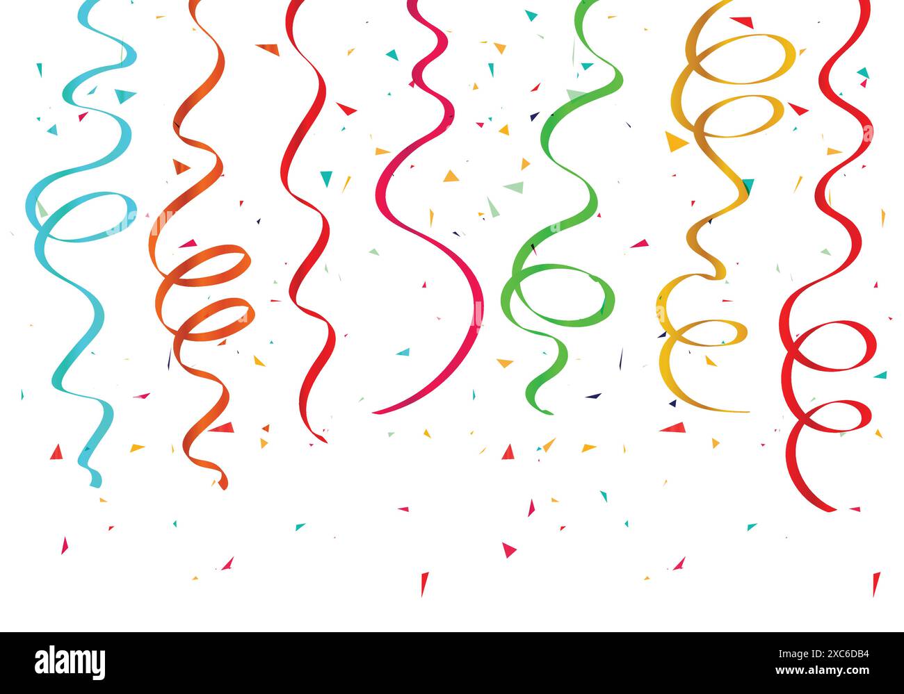 Realistic colorful confetti ribbons set background Stock Vector Image ...