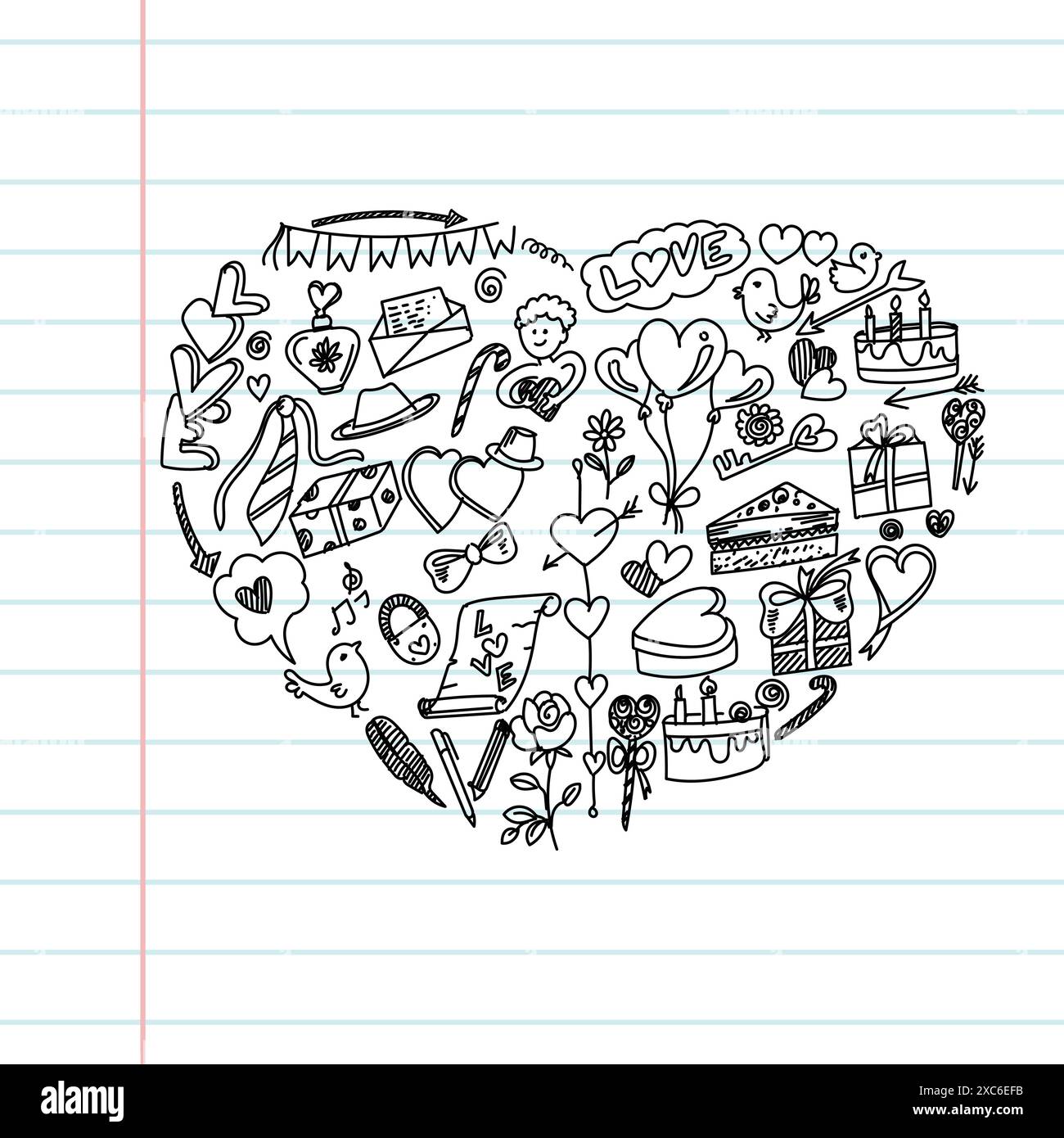 Valentines day pack heart Stock Vector Images - Alamy